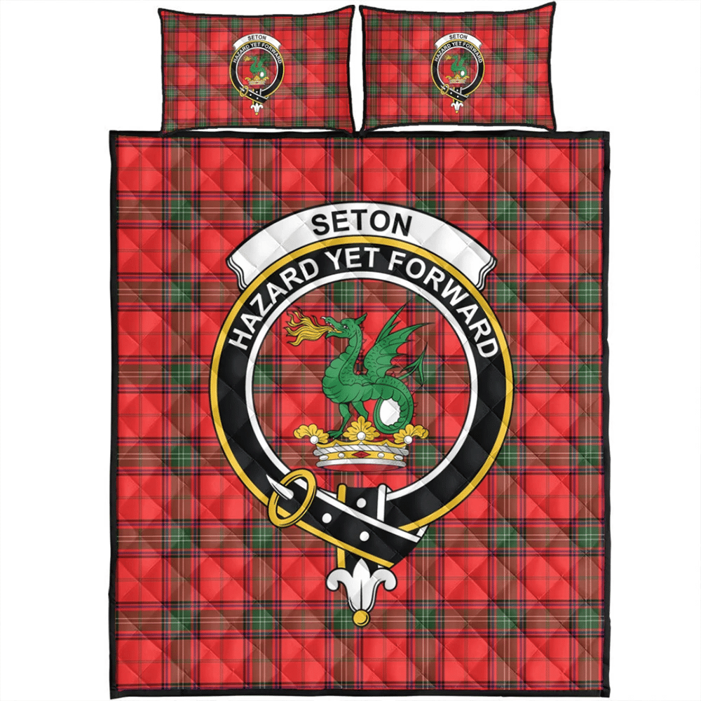 Seton Modern Tartan Classic Crest Quilt Bed Set | Celticprime.com – celticprime