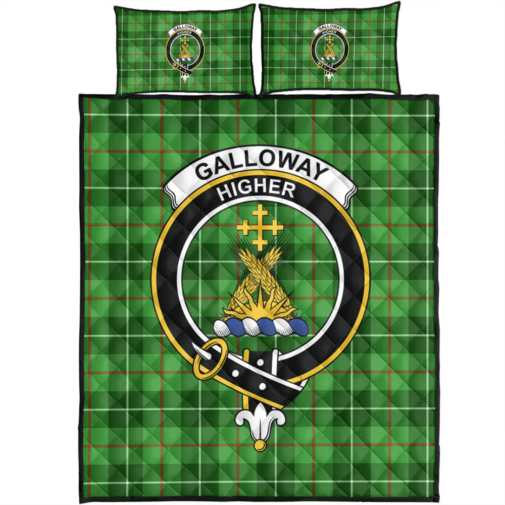 Galloway District Tartan Classic Crest Quilt Bed Set | Celticprime.com – celticprime