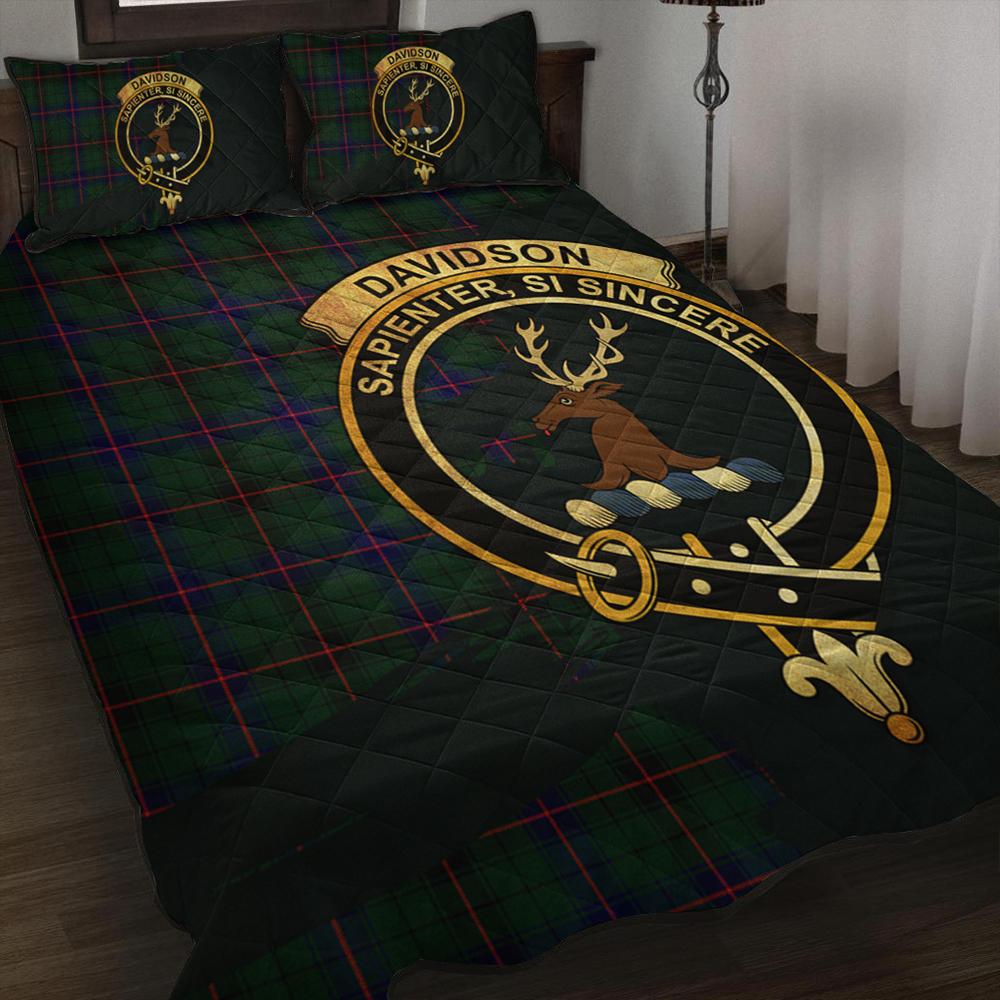 Davidson Modern Tartan Crest Quilt Bed Set Oldest Style | Celticprime.com – celticprime