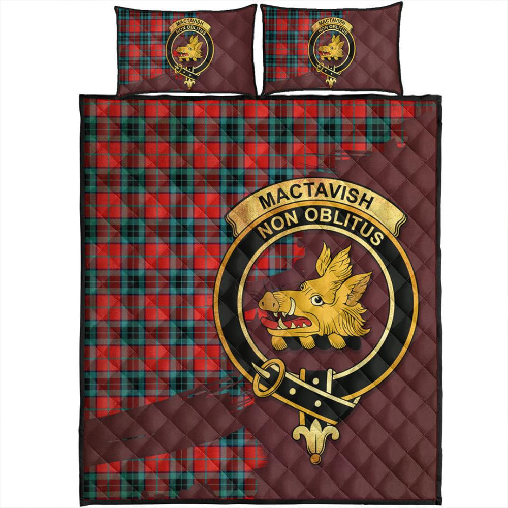 MacTavish Modern Tartan Crest Quilt Bed Set Oldest Style | Celticprime.com – celticprime
