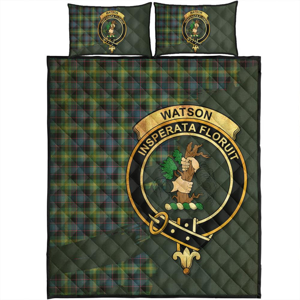 Watson Ancient Tartan Crest Quilt Bed Set Oldest Style | Celticprime.com – celticprime