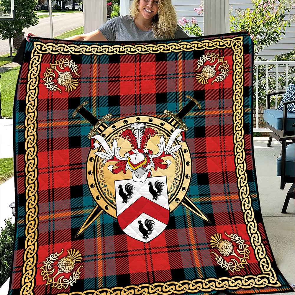 Aitken Ancient Clan Badge Tartan Premium Quilt Celtic Shield | Celticprime.com – celticprime