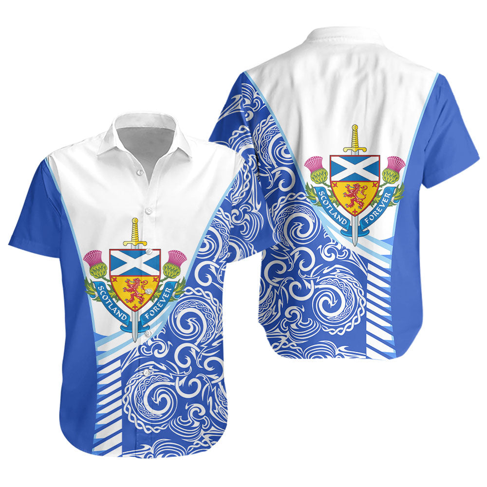 Scotland Short Sleeve Shirt Ocean Crest Saltire Shield Sword Thistle ...