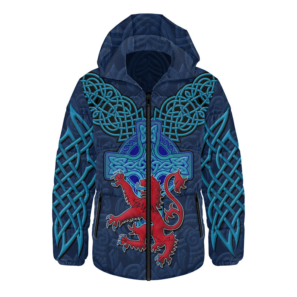 Scotland Hooded Padded Jacket Highland Valor The Crimson Lion and ...