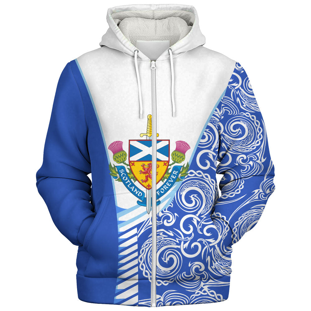 Scotland Sherpa Hoodie Ocean Crest Saltire Shield Sword Thistle Legacy ...