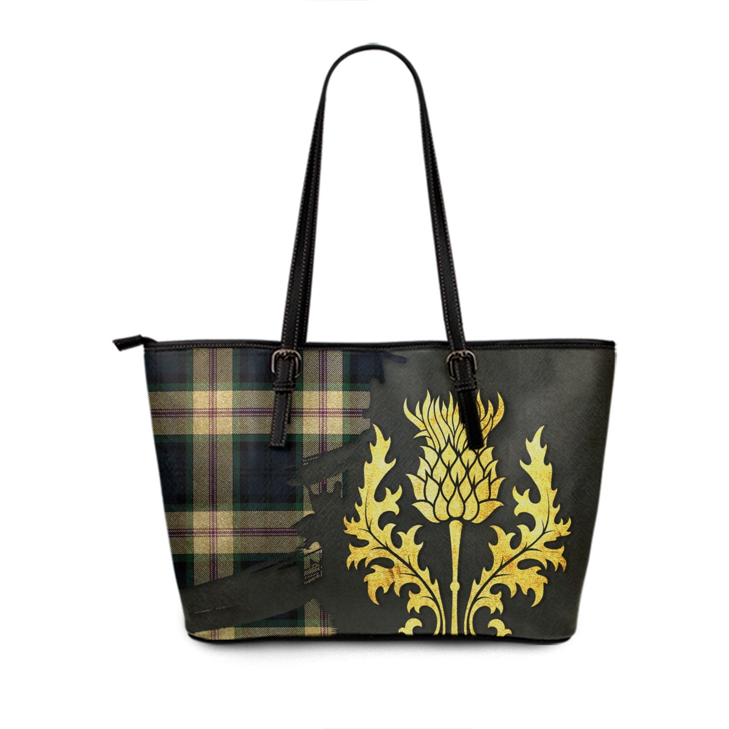 Baird Dress (Baines Dress) Tartan Leather Tote Bag Thistle Oldest Style ...