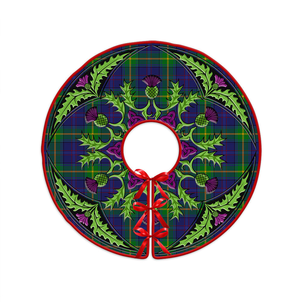 Boyle Clan Badge Tartan Christmas Tree Skirt Scottish Thistle Design ...