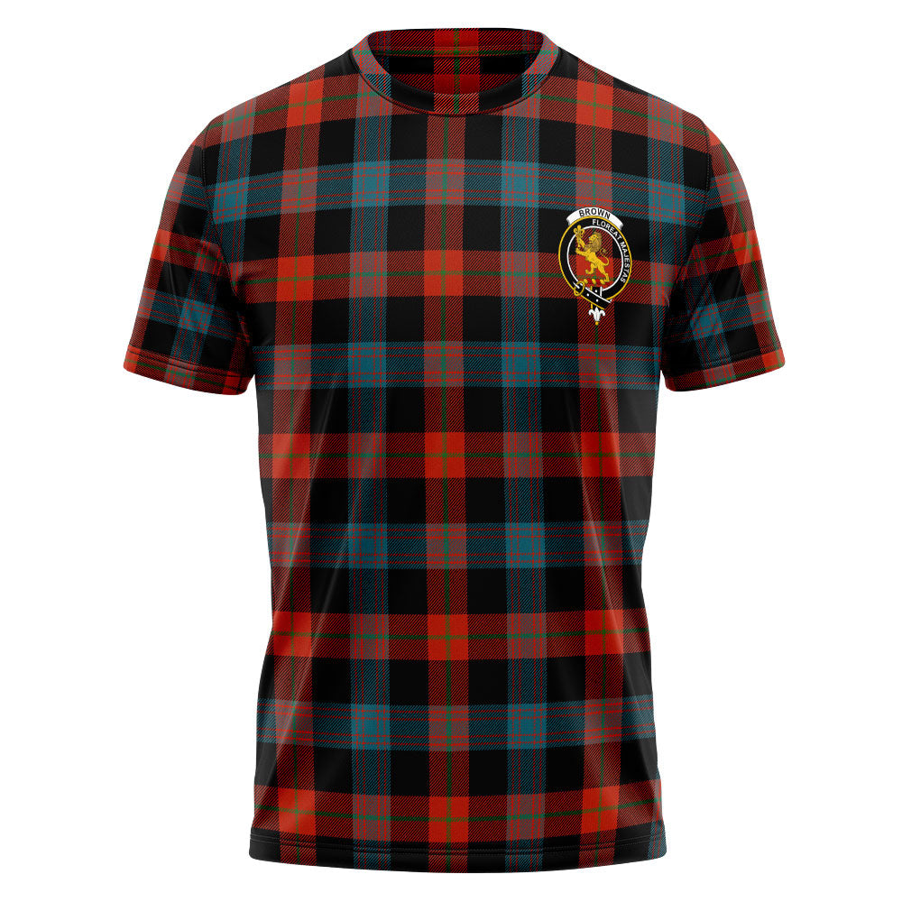Brown (Broun) Ancient Clan Badge Tartan T-Shirt | Celticprime.com ...