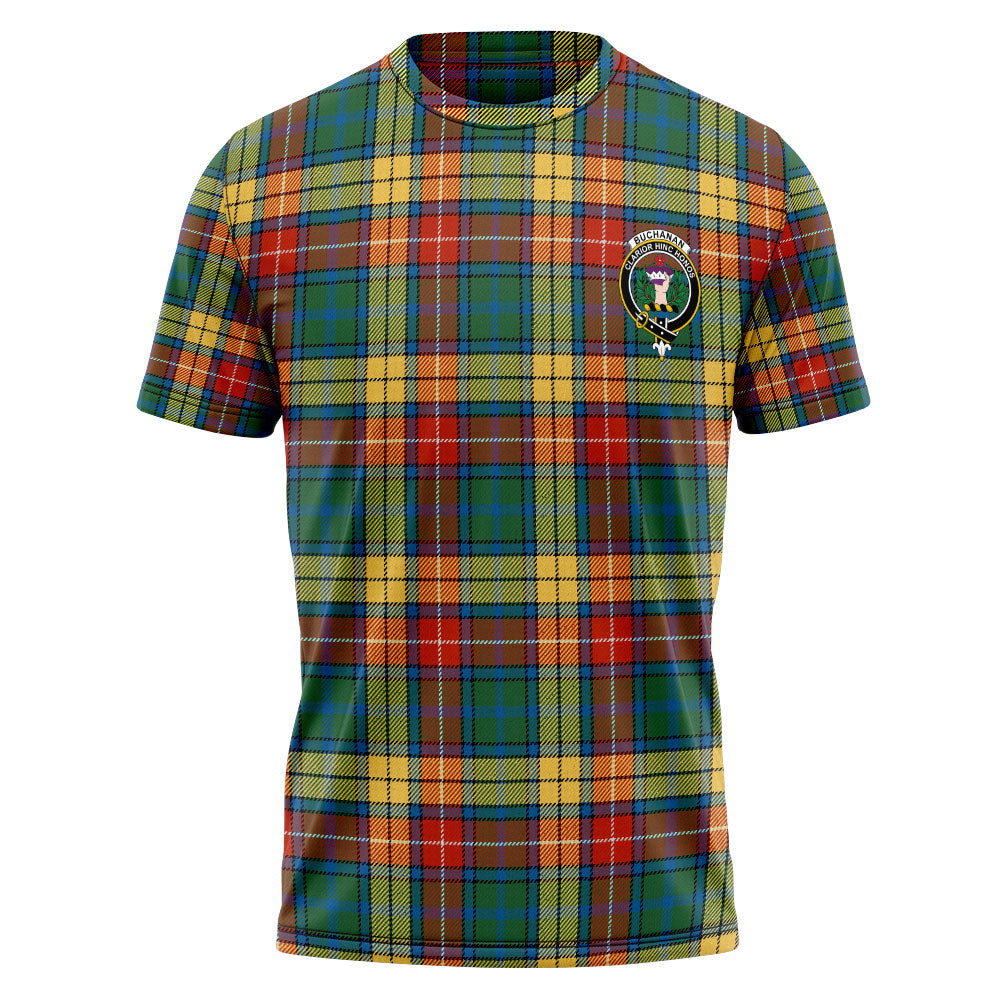 Buchanan Ancient Clan Badge Tartan T-Shirt | Celticprime.com – celticprime