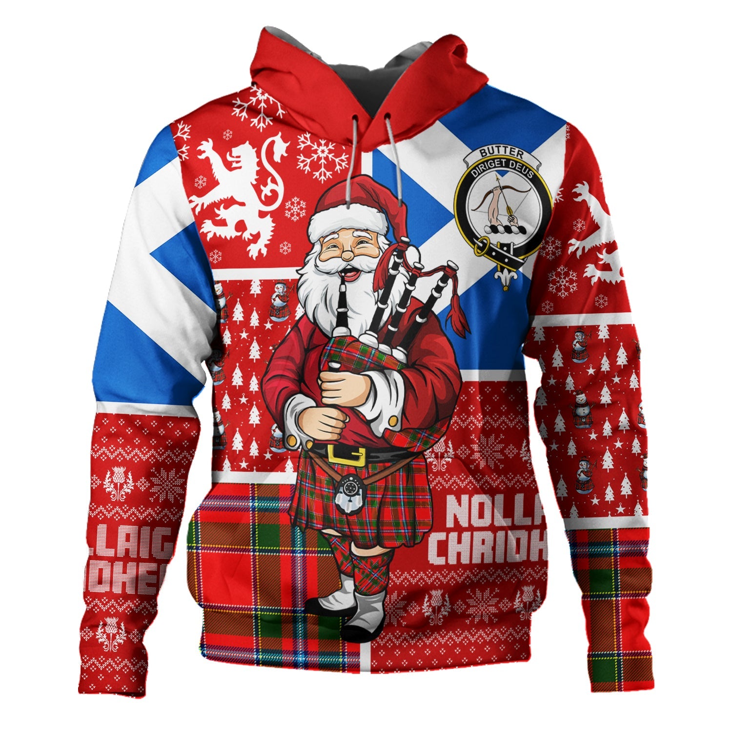 Butter Clan Badge Tartan Hoodie Scotland Christmas Santa | Celticprime ...