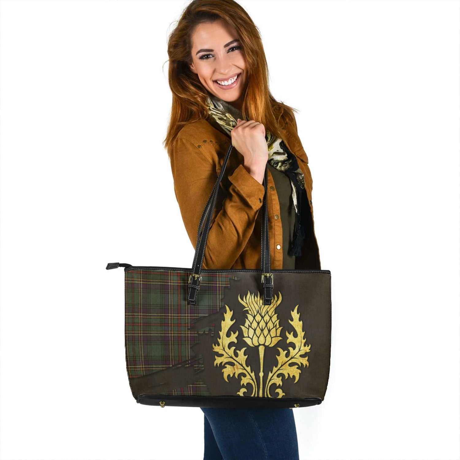 Cockburn (Coburn) Weathered Tartan Leather Tote Bag Thistle Oldest ...