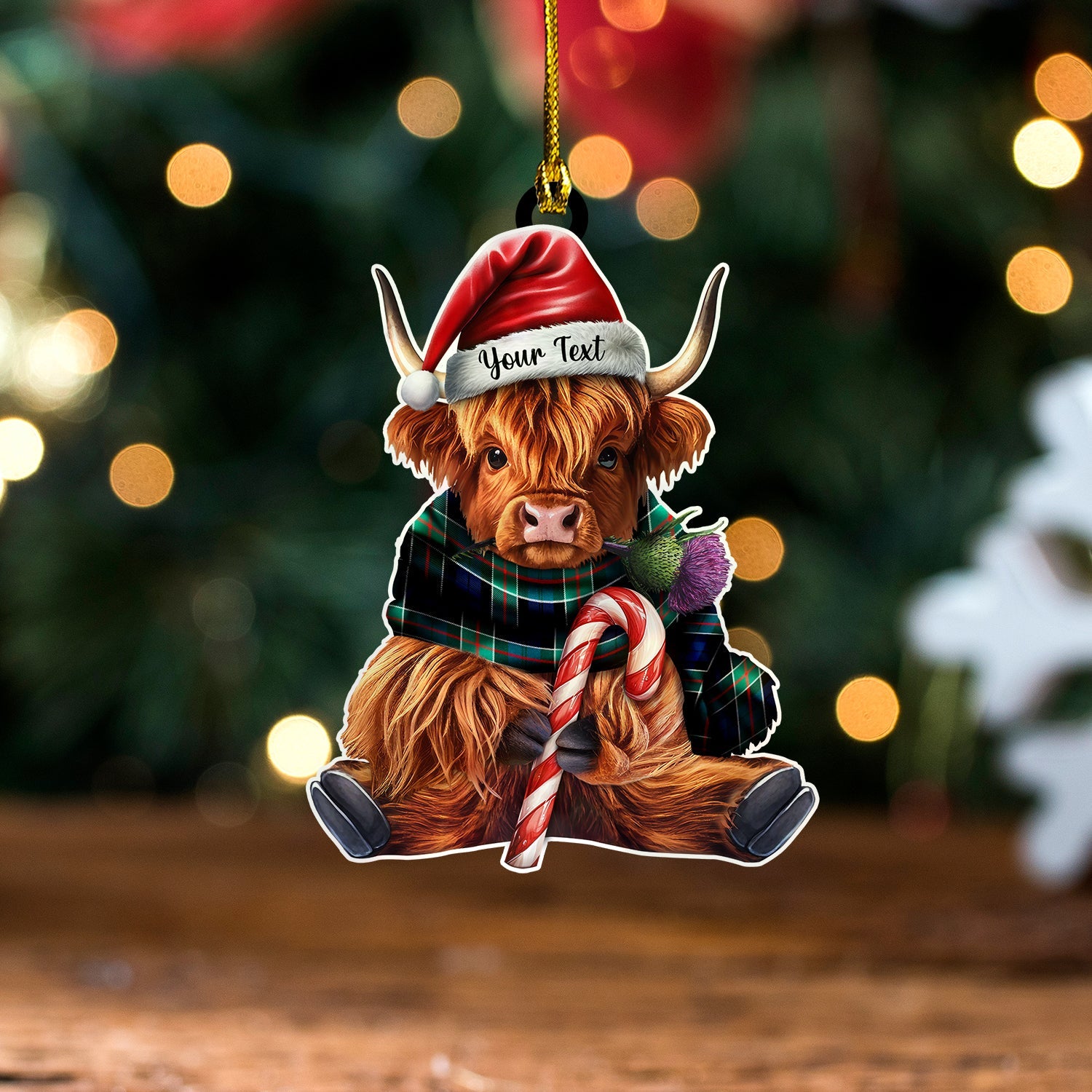Colquhoun (Cowans) Modern Clan Badge Tartan Wood Acrylic Ornament ...