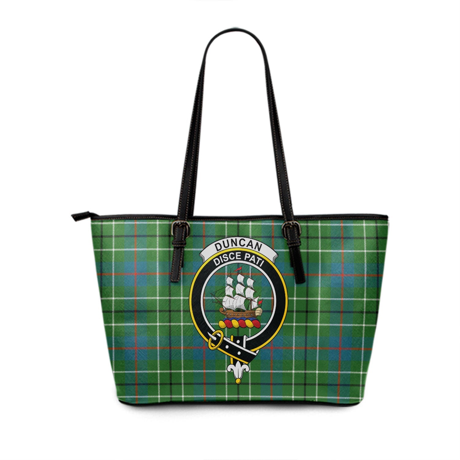 Duncan Ancient Clan Badge Tartan Leather Tote Bag | Celticprime.com ...