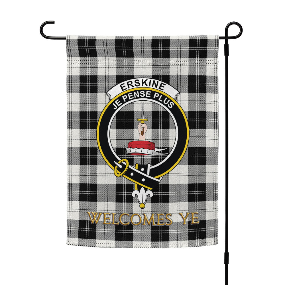 Erskine Black & White Clan Badge Tartan Garden Flag | Celticprime.com ...
