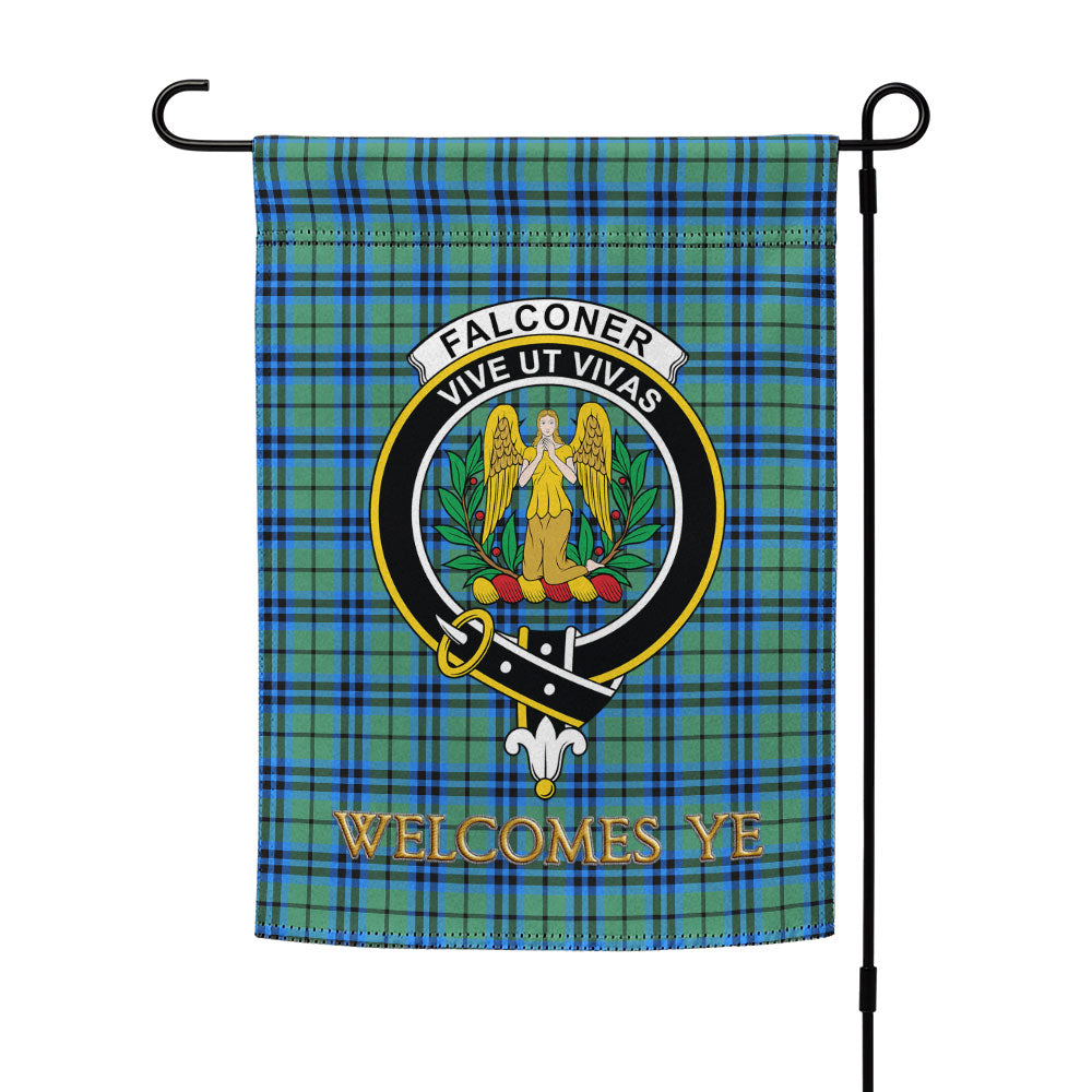 Falconer Clan Badge Tartan Garden Flag | Celticprime.com – celticprime