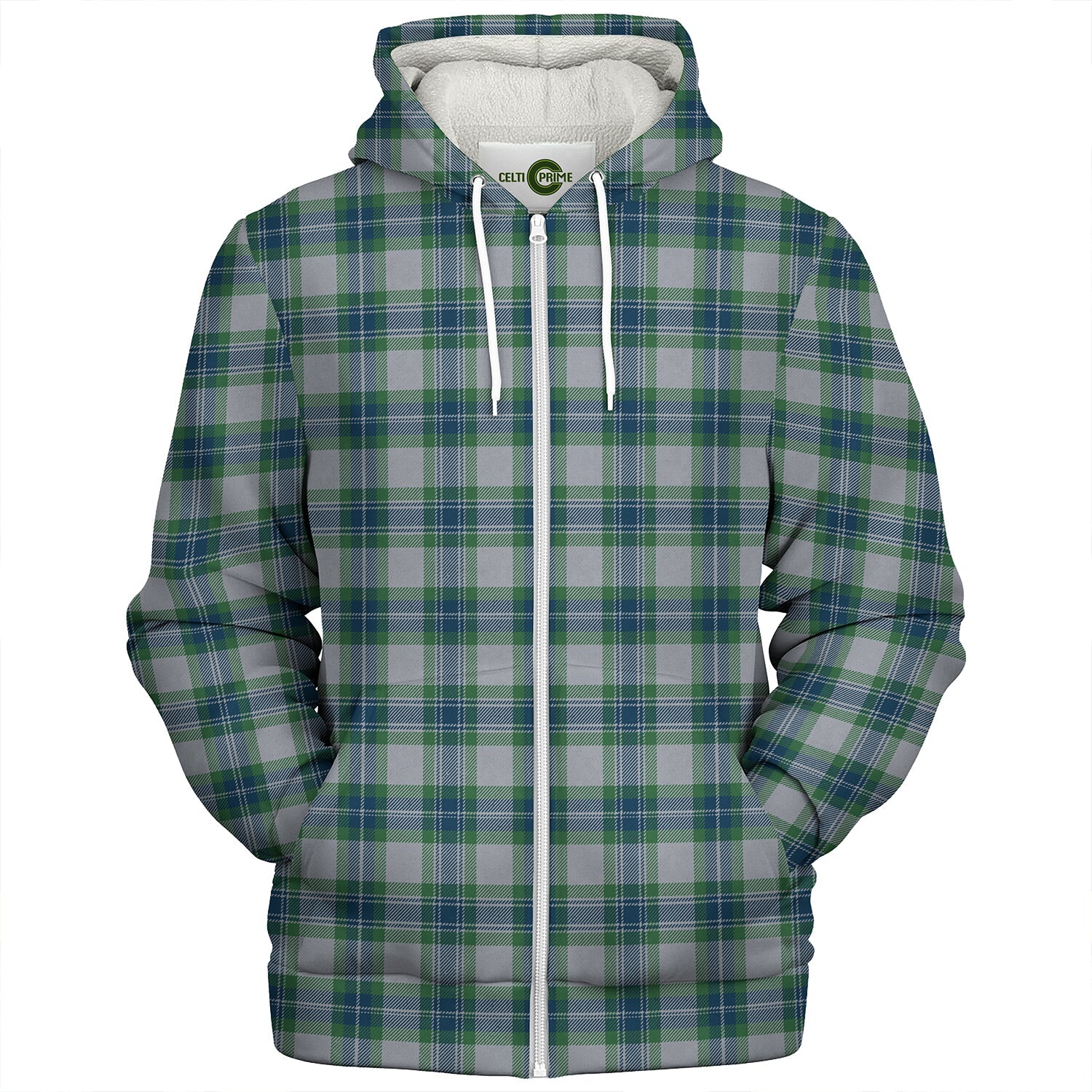 Fraser Arisaid Green Clan Badge Tartan Sherpa Hoodie | Celticprime.com ...
