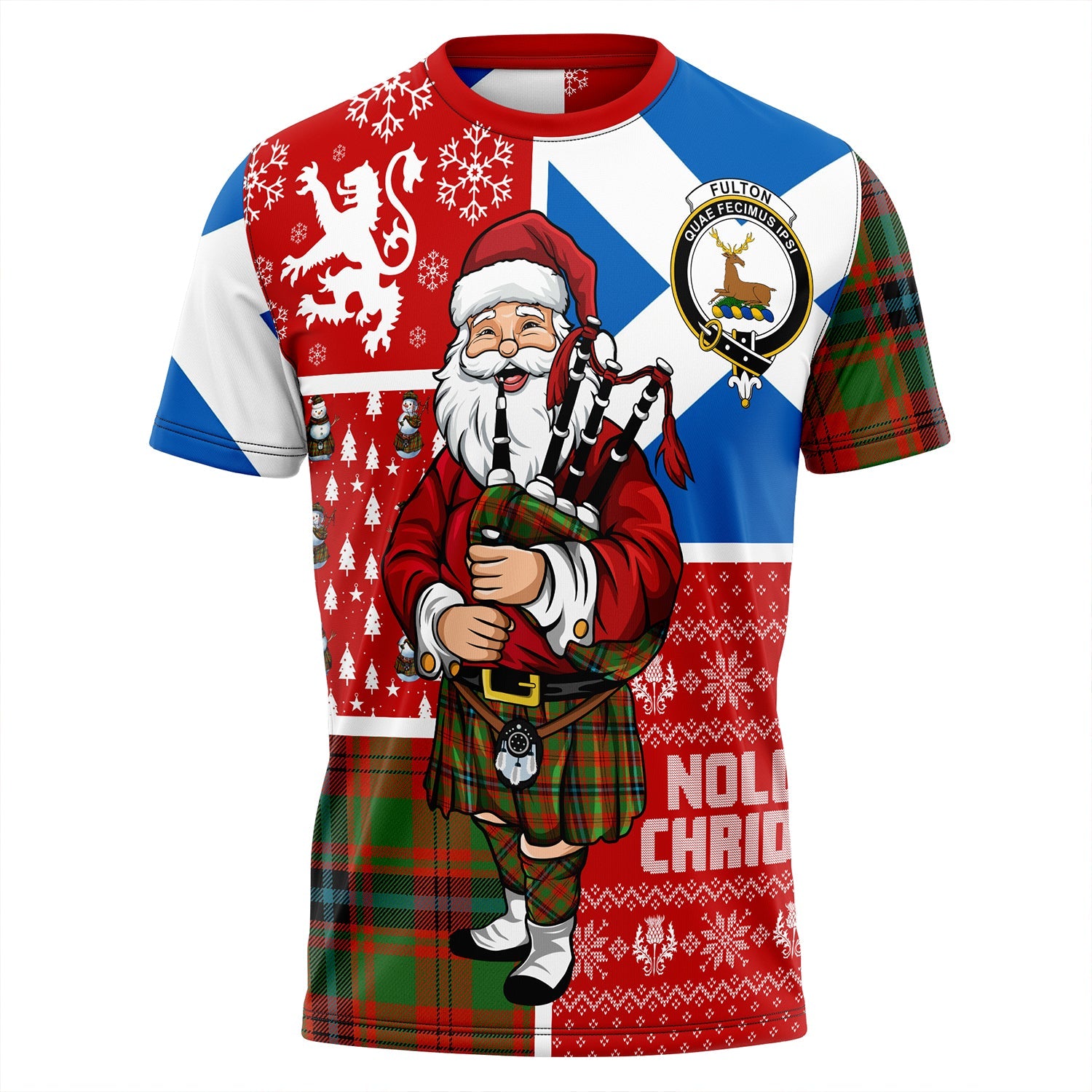 Fulton 1999 Ancient Clan Badge Tartan T-Shirt Scotland Christmas Santa ...