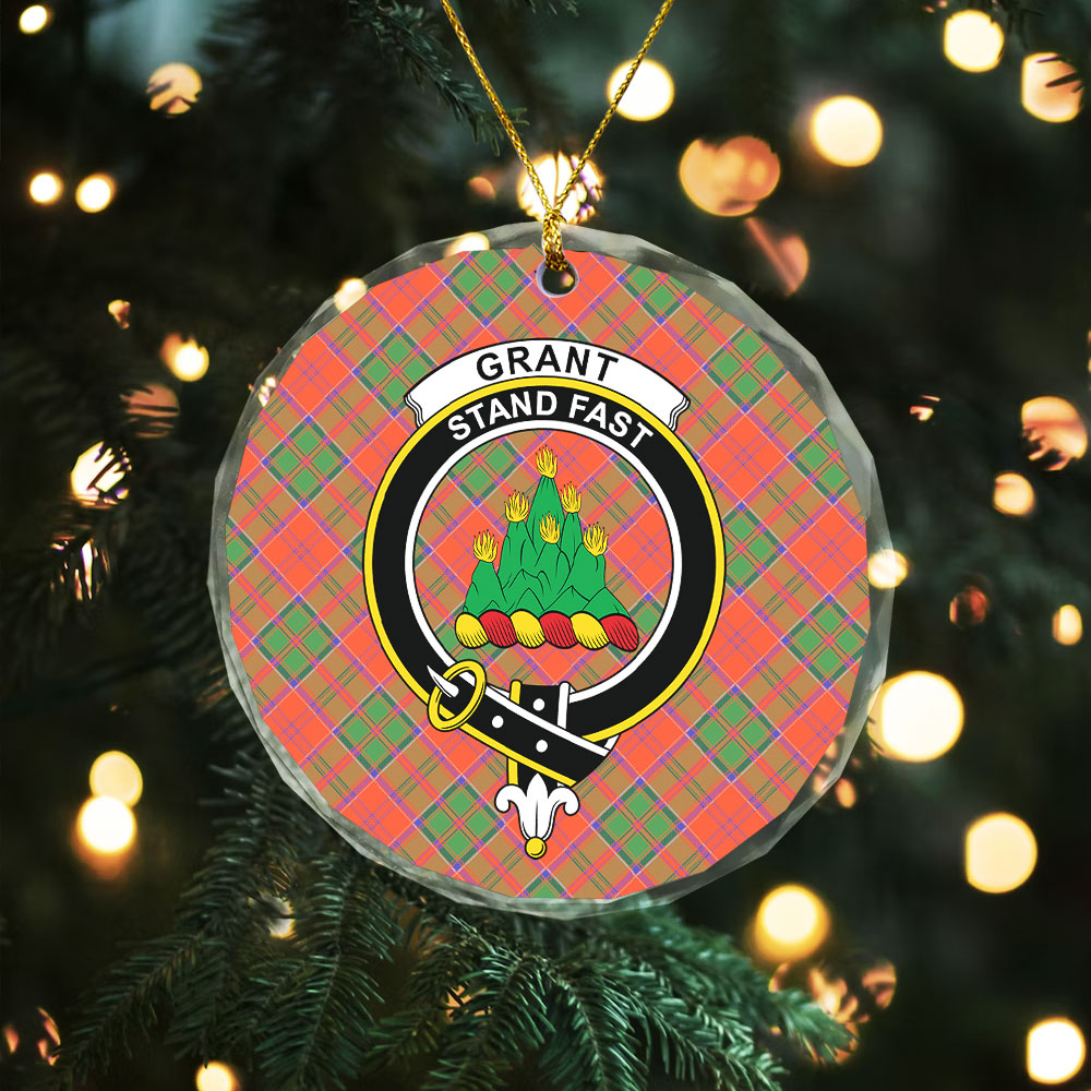 Grant Ancient Clan Badge Tartan Glass Ornament | Celticprime.com ...
