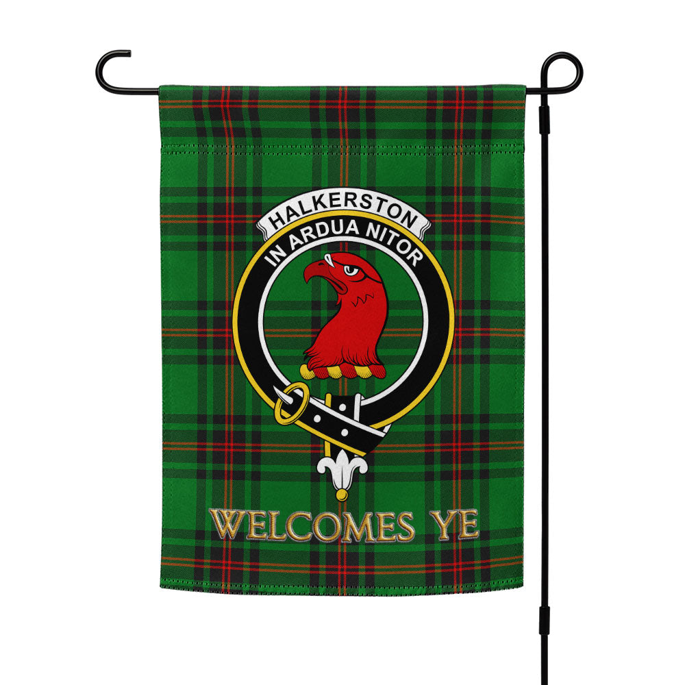 Halkerston Clan Badge Tartan Garden Flag | Celticprime.com – celticprime