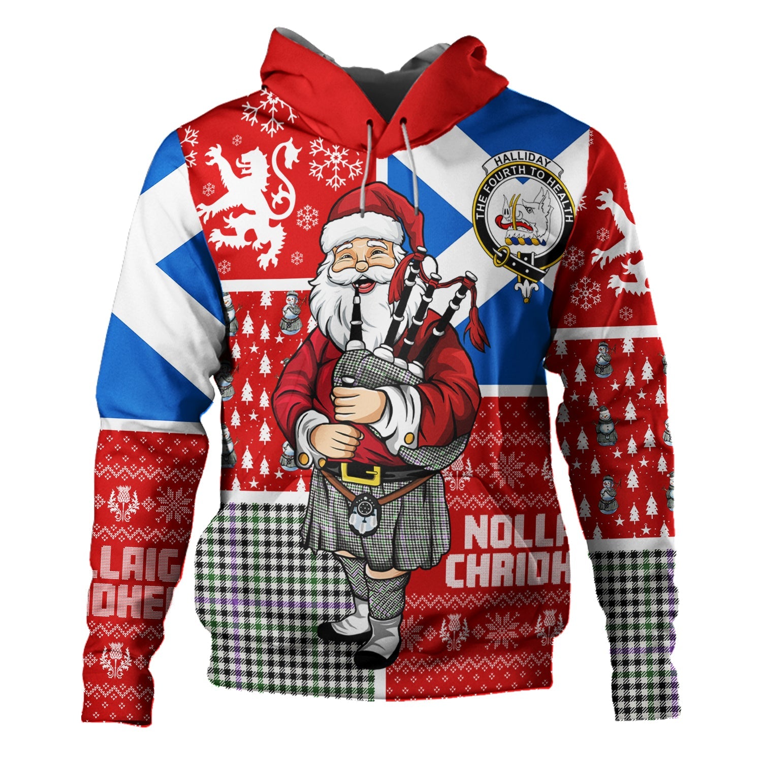 Halliday (Holliday) Ancient Clan Badge Tartan Hoodie Scotland Christmas ...