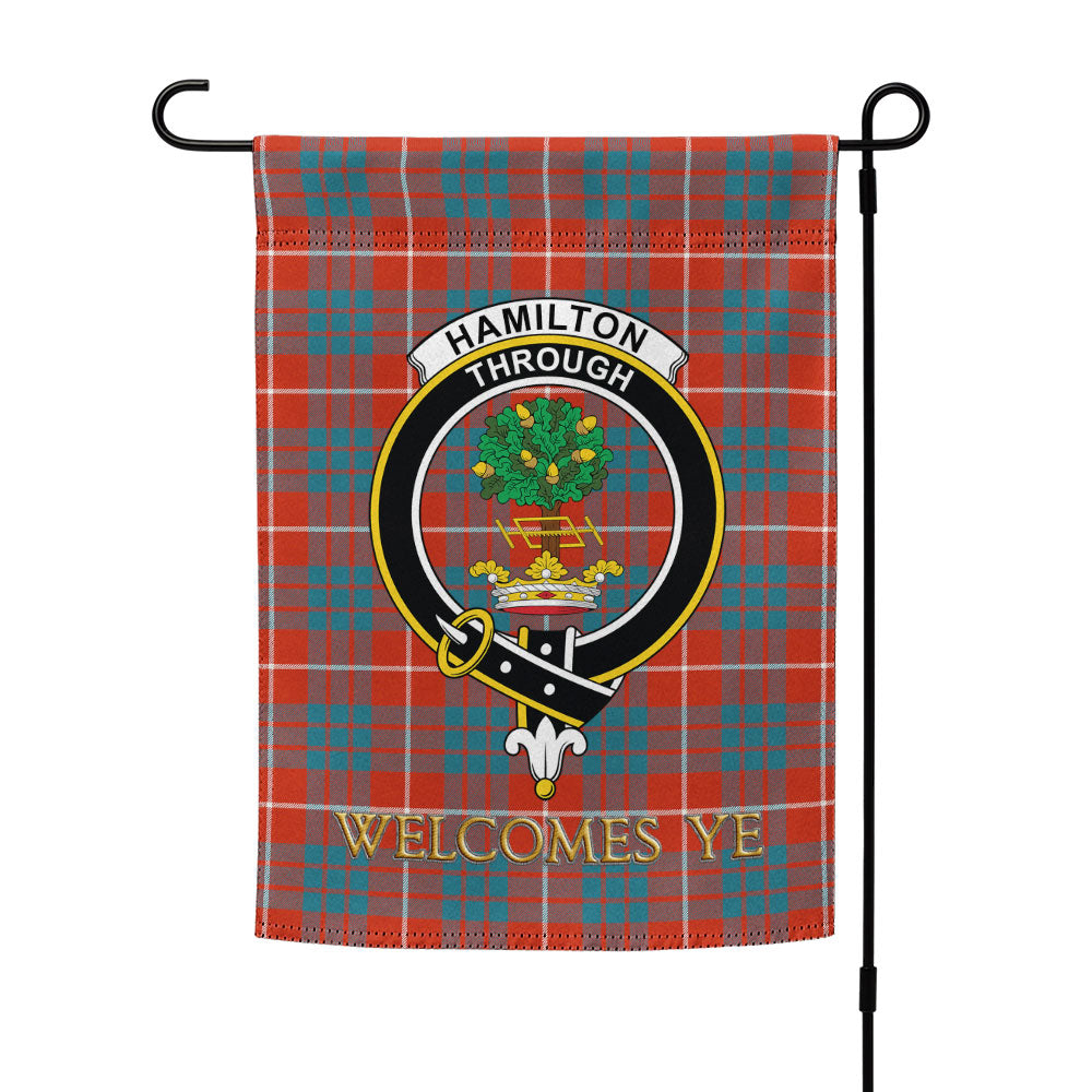Hamilton Ancient Clan Badge Tartan Garden Flag | Celticprime.com ...