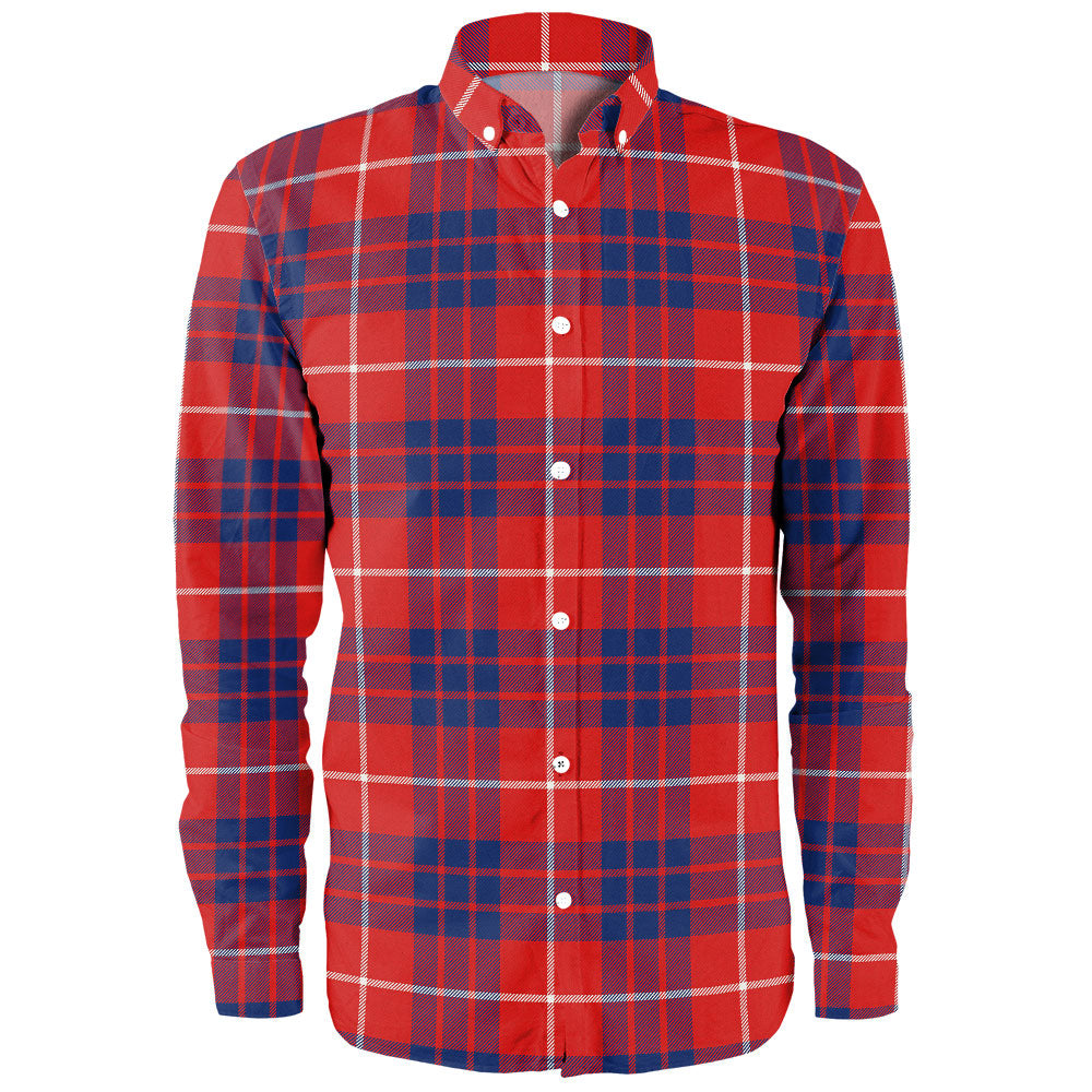 Hamilton Modern Clan Badge Tartan Long Sleeve Shirt | Celticprime.com ...