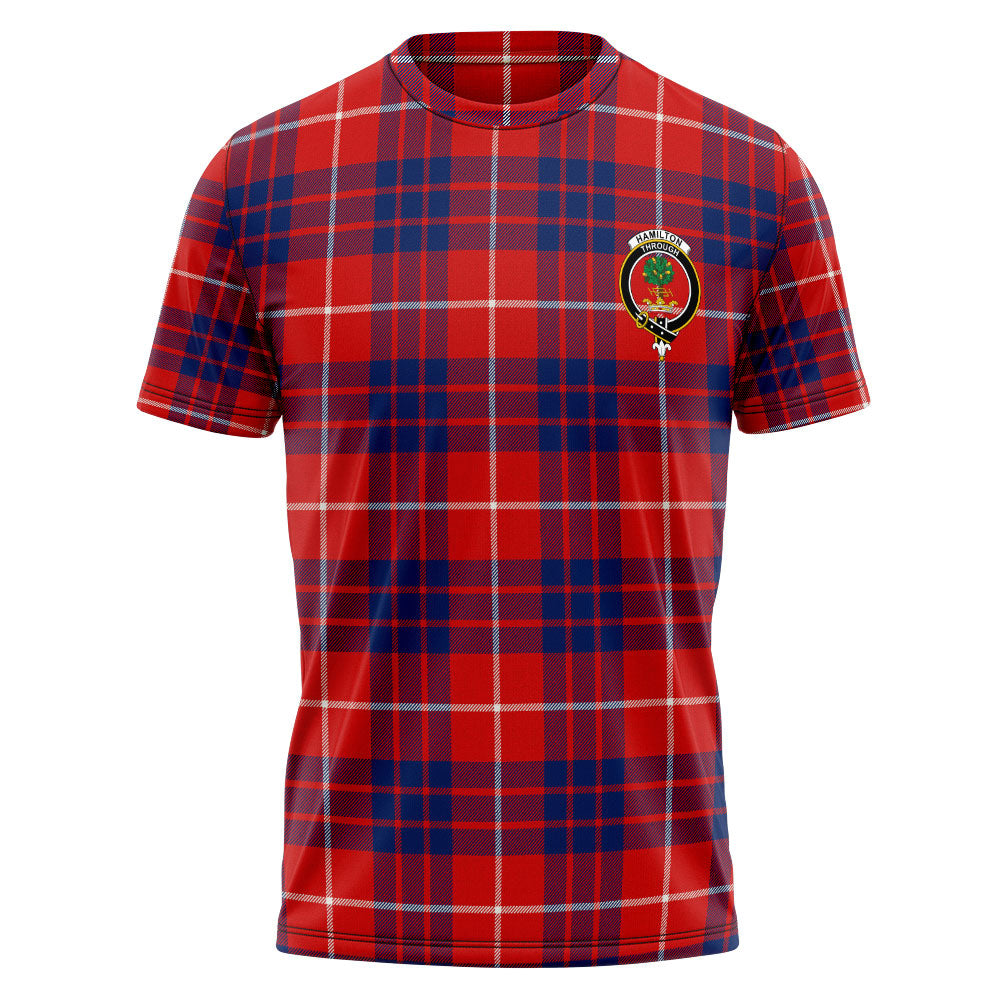 Hamilton Modern Clan Badge Tartan T-Shirt | Celticprime.com – celticprime