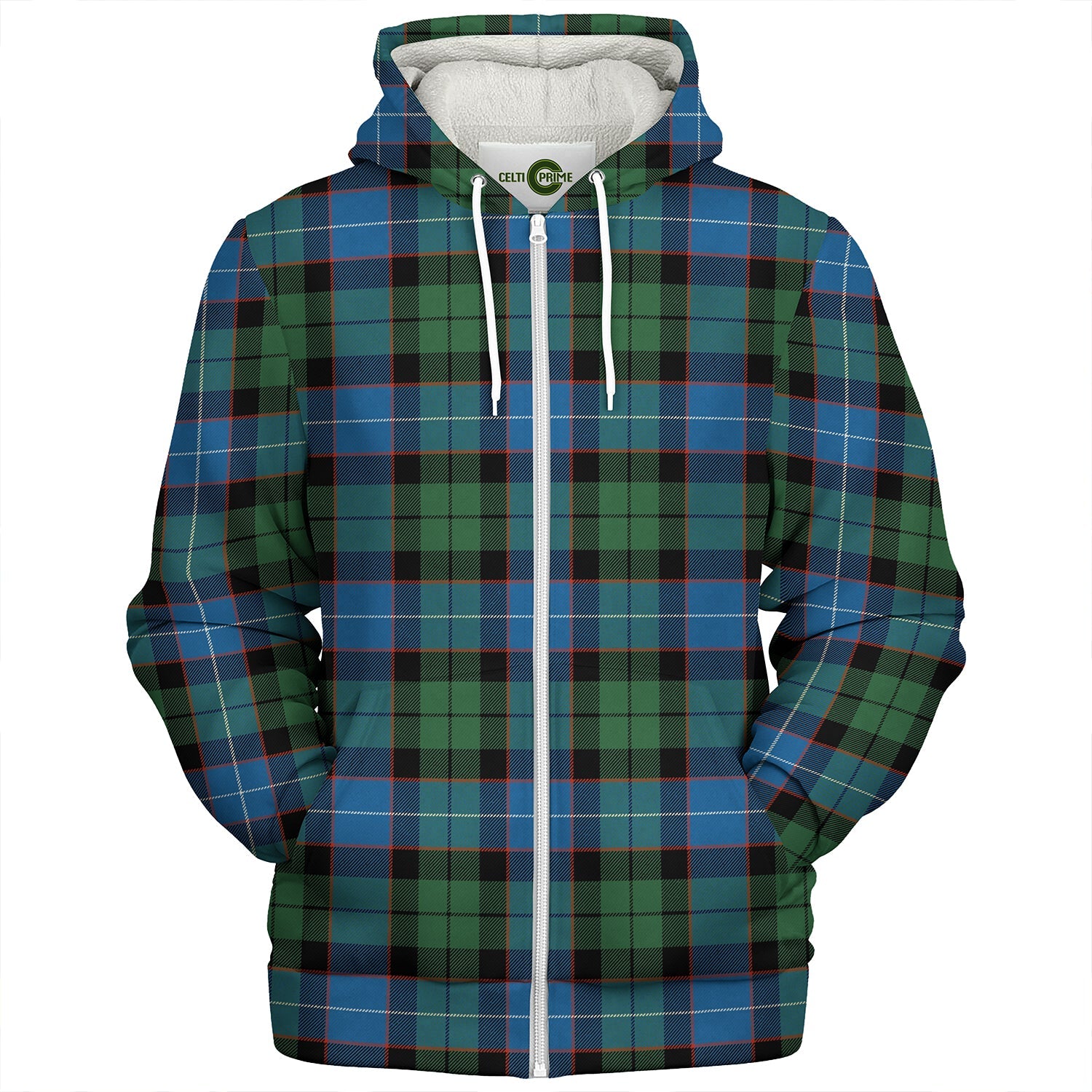 Hunter Ancient Clan Badge Tartan Sherpa Hoodie | Celticprime.com ...