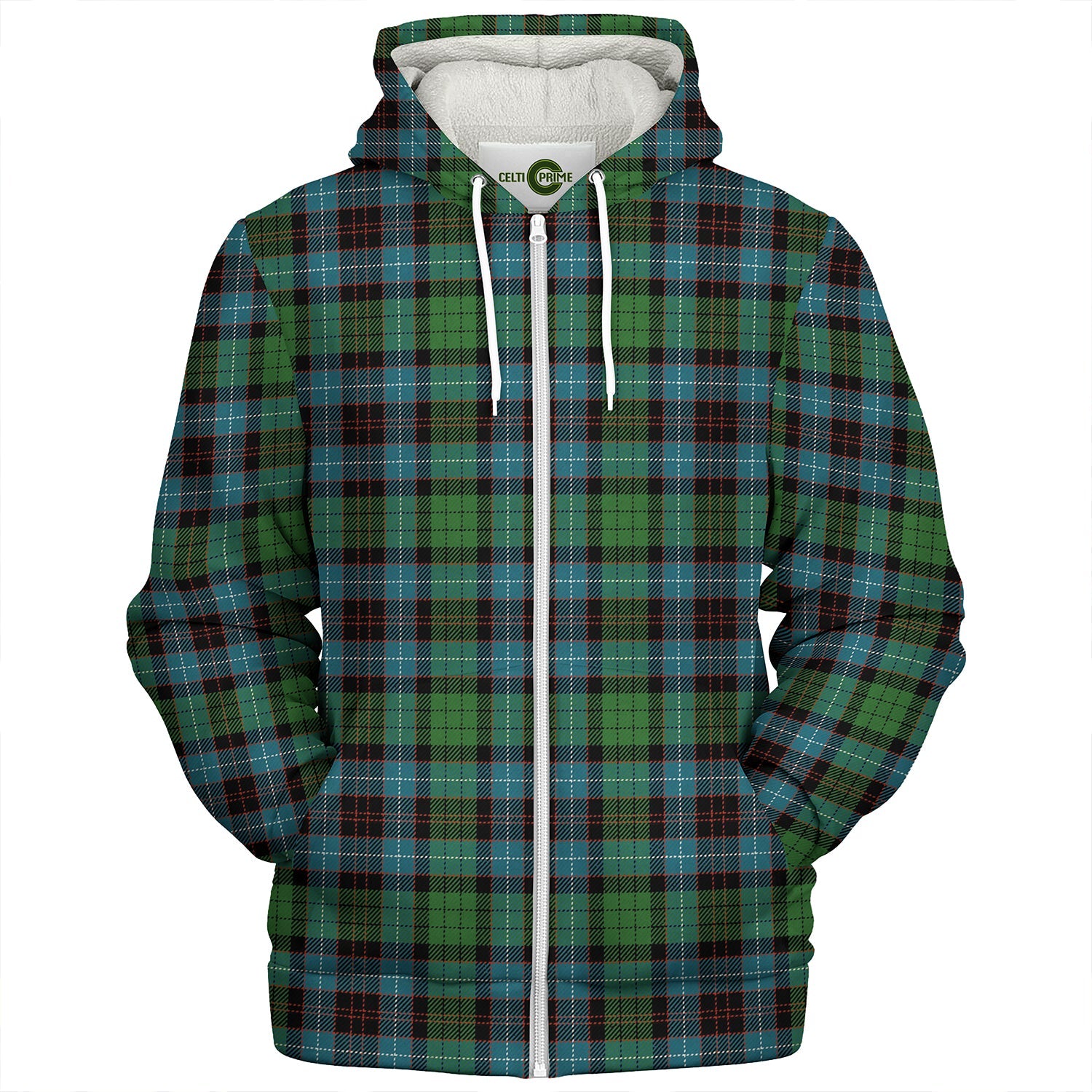 Hunter of Peebleshire Ancient Clan Badge Tartan Sherpa Hoodie ...