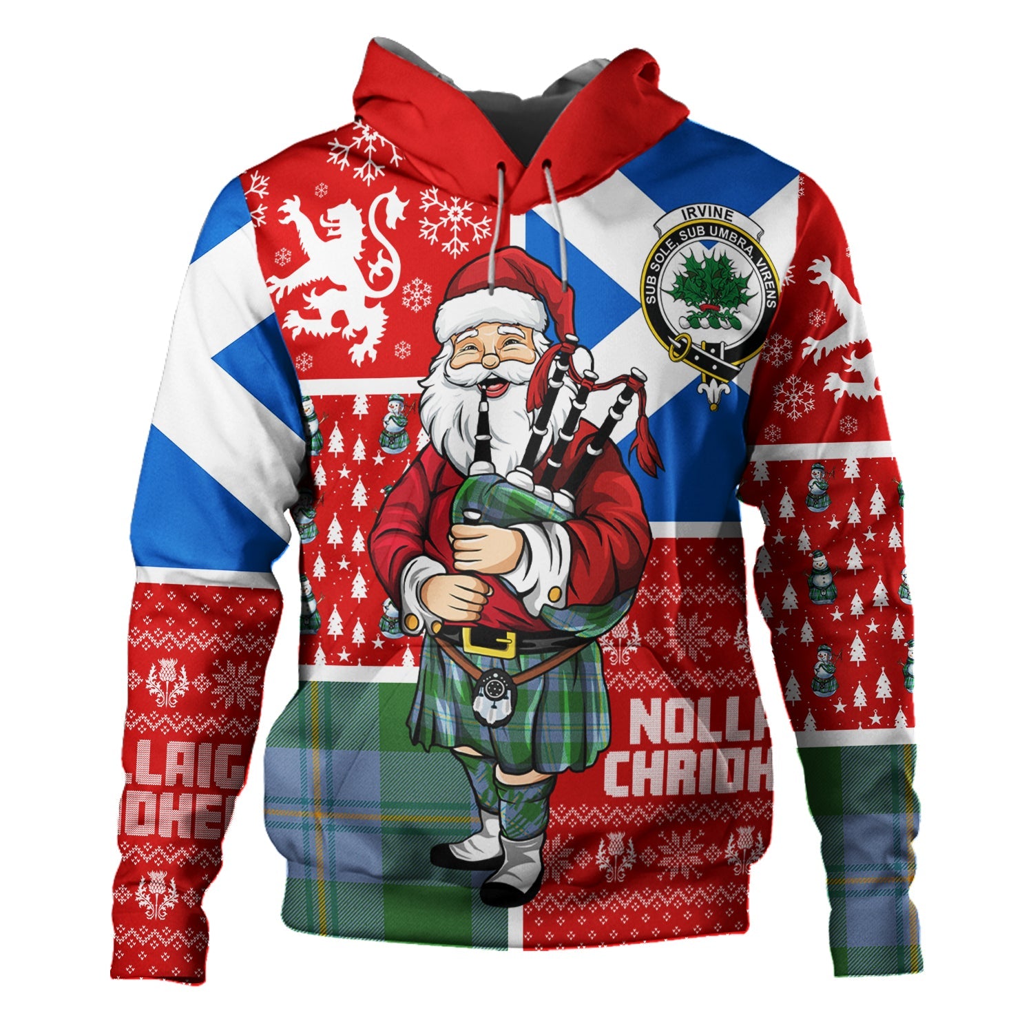 Irvine of Bonshaw Ancient Clan Badge Tartan Hoodie Scotland Christmas ...