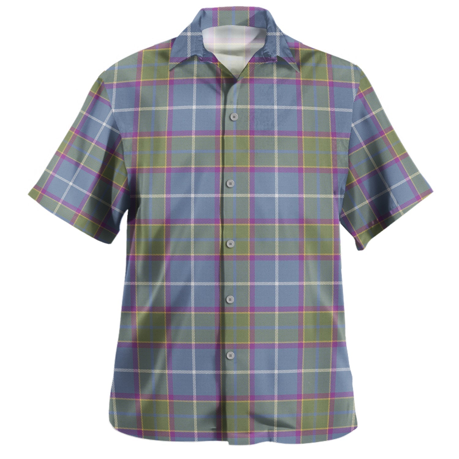 Isle of Man Manx Laxey Blue Weathered Tartan Hawaiian Shirt ...