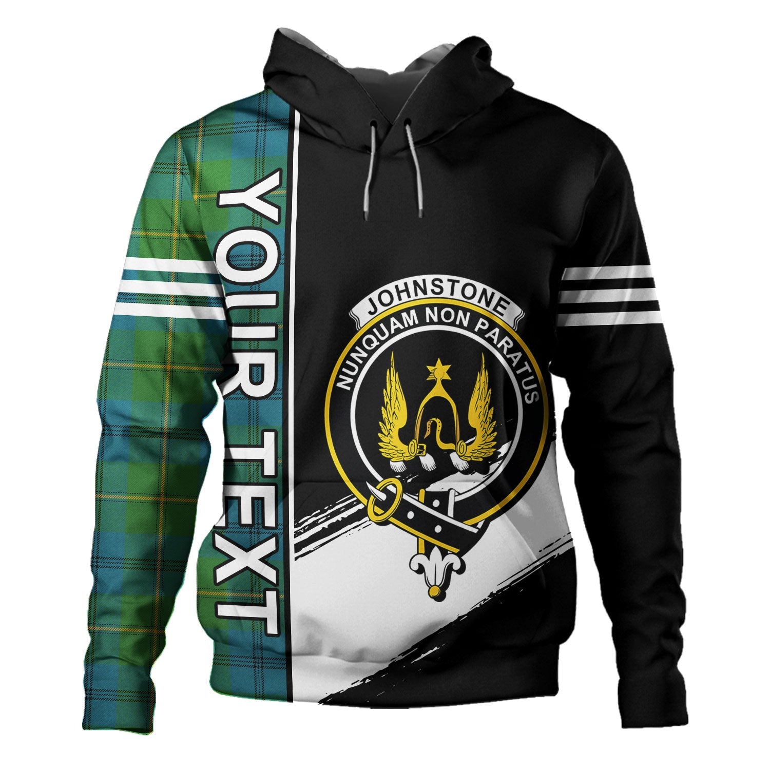 Johnstone (Johnson) Ancient Clan Badge Tartan Hoodie Quarter Style ...