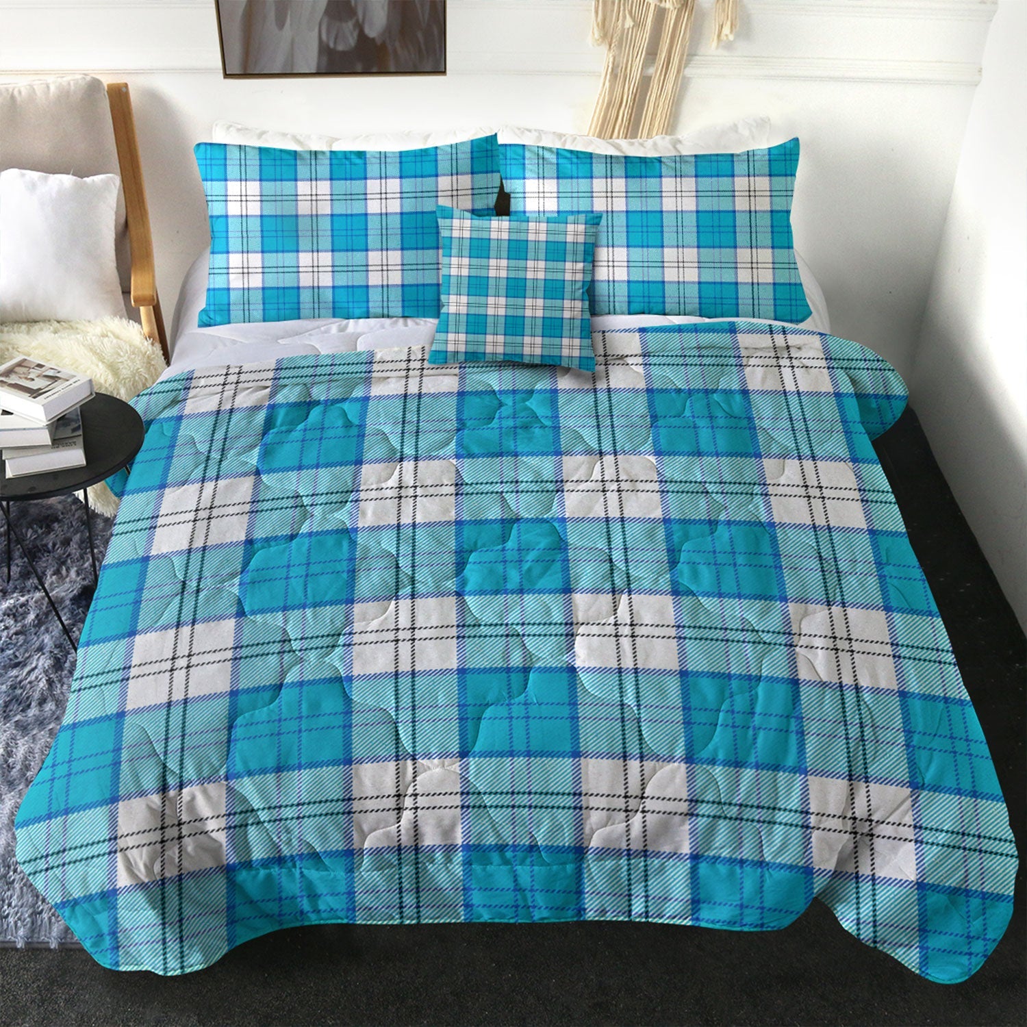 Lennox Dress Turquoise Tartan Comforter | Celticprime.com – celticprime