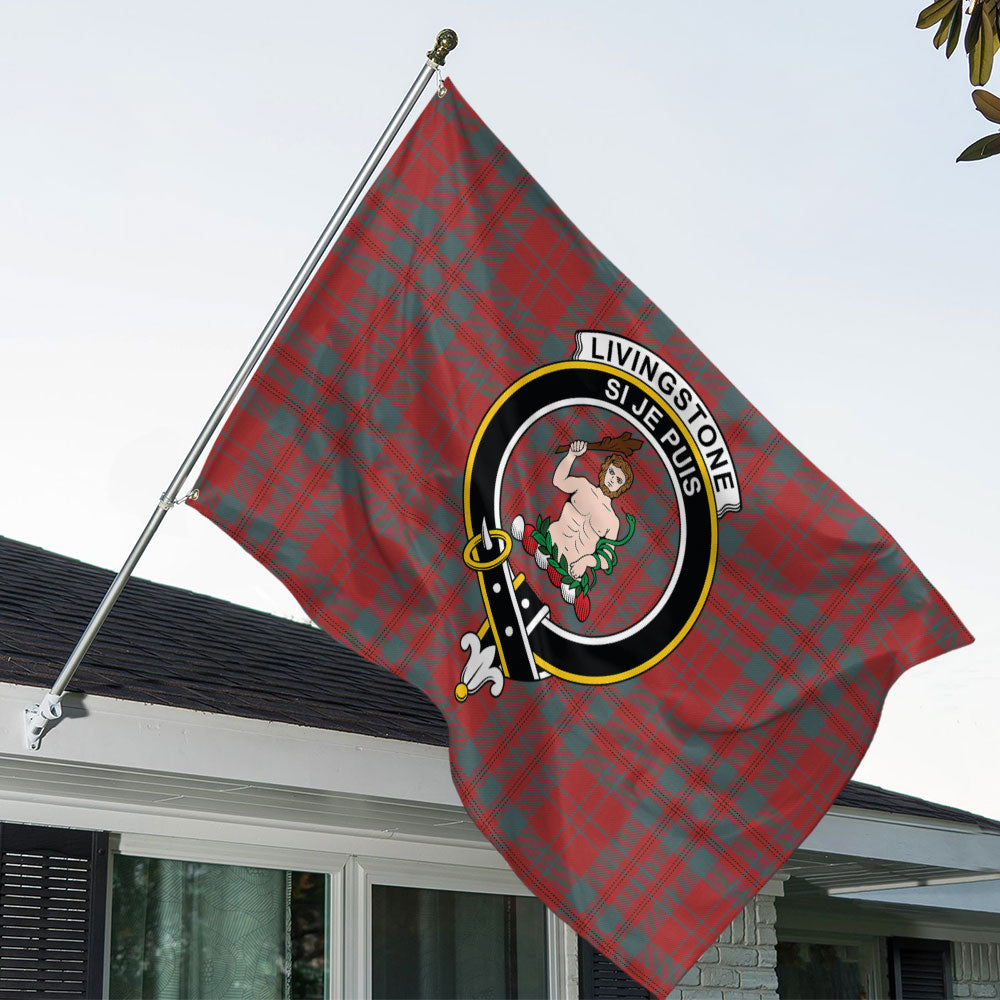 Livingstone Weathered Clan Badge Tartan House Flag | Celticprime.com ...