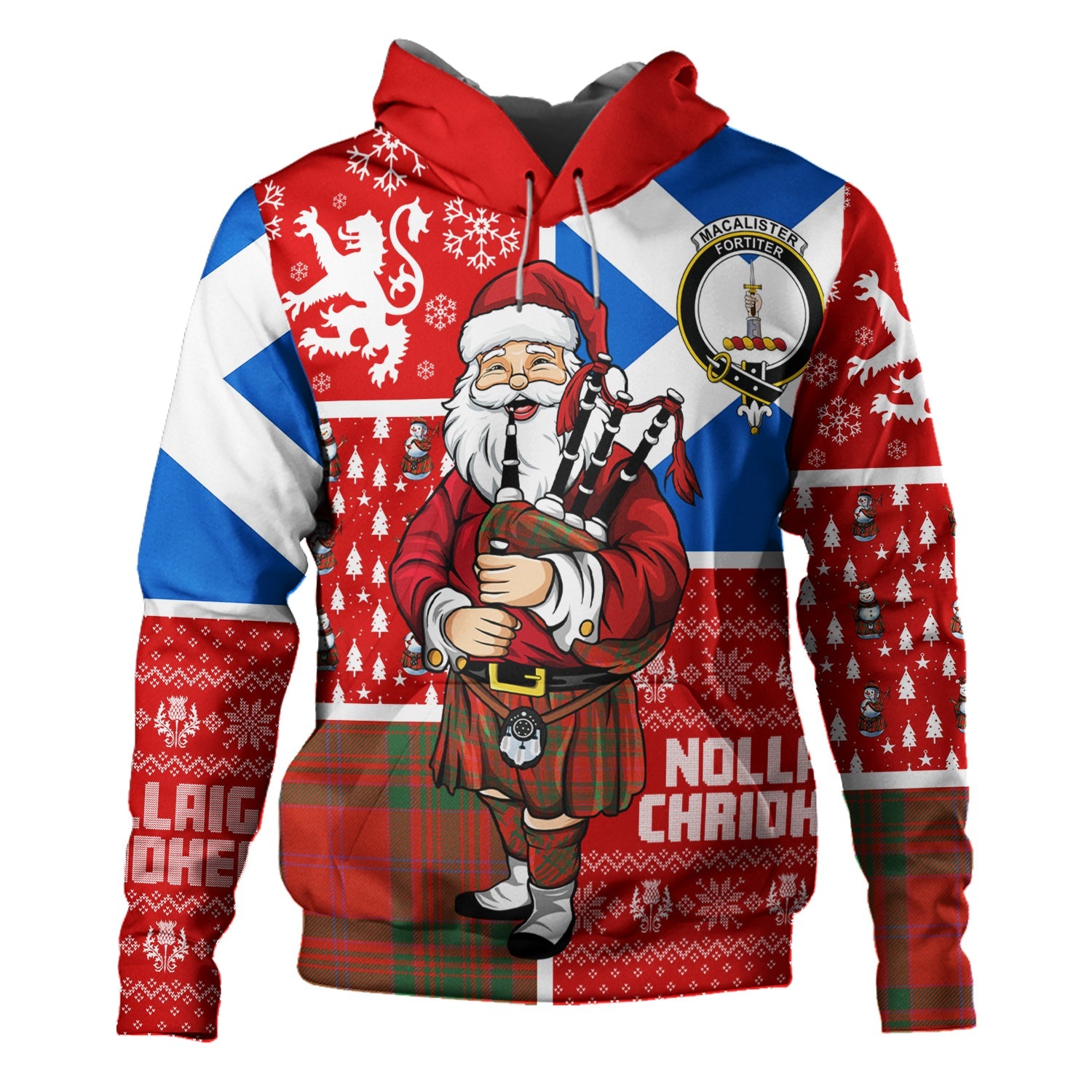 MacAlister of Glenbarr Ancient Clan Badge Tartan Hoodie Scotland ...