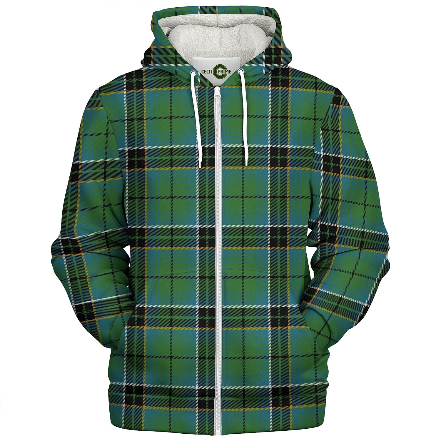 MacAlpine Ancient Clan Badge Tartan Sherpa Hoodie | Celticprime.com ...