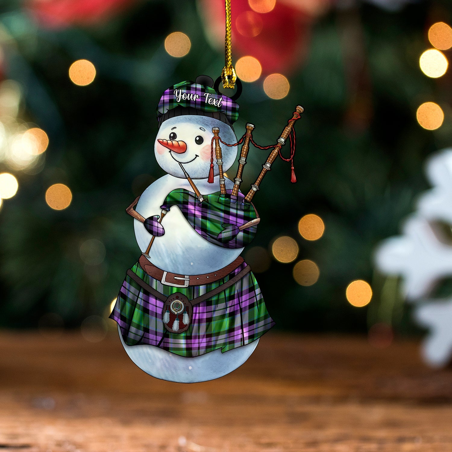 MacArthur of Milton Ancient Clan Badge Tartan Wood Acrylic Ornament ...