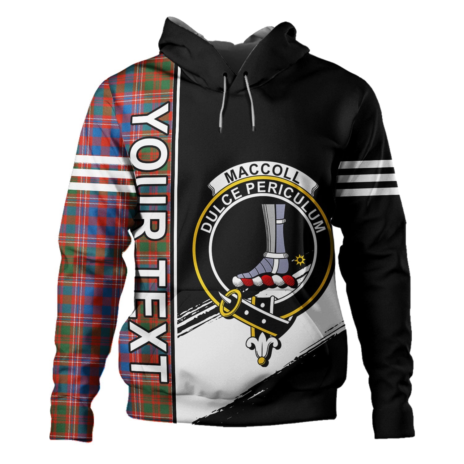 MacColl (MacCall) Ancient Clan Badge Tartan Hoodie Quarter Style ...