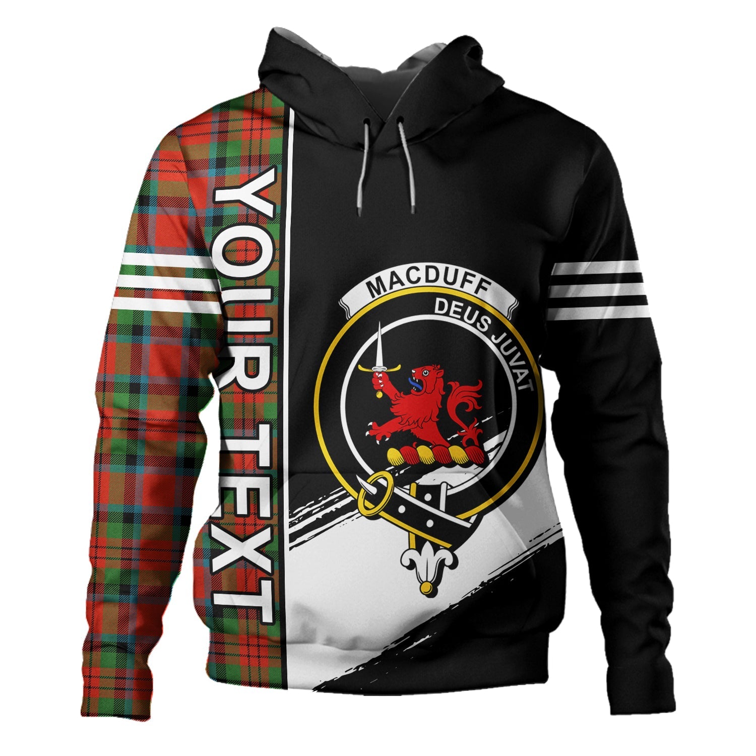 MacDuff Ancient Clan Badge Tartan Hoodie Quarter Style Personalized ...