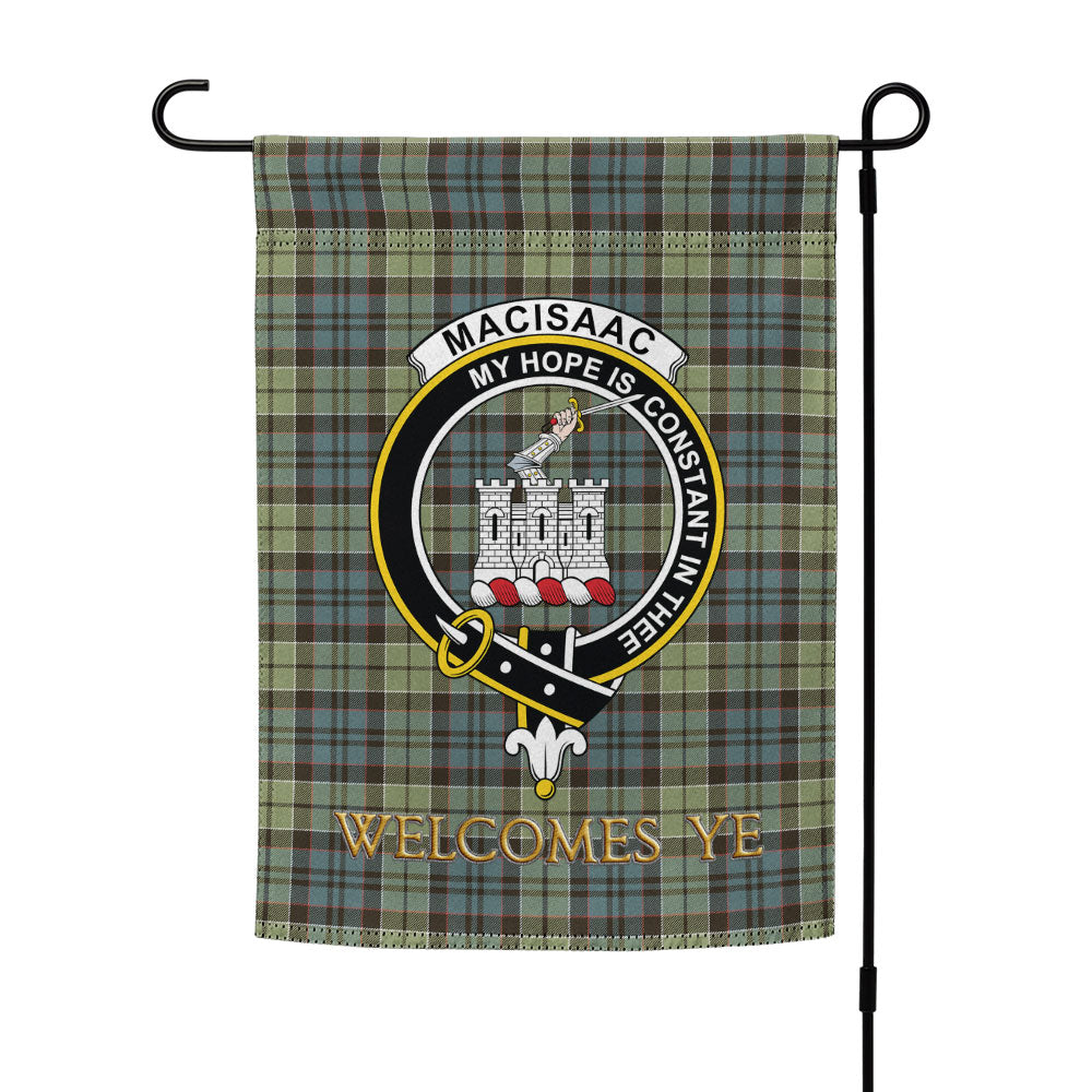 MacIsaac Weathered Clan Badge Tartan Garden Flag | Celticprime.com ...