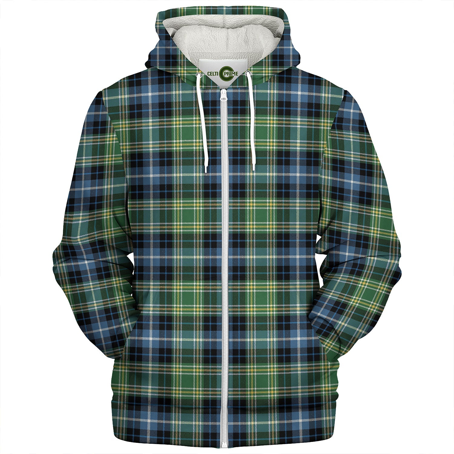 MacKellar Ancient Clan Badge Tartan Sherpa Hoodie | Celticprime.com ...