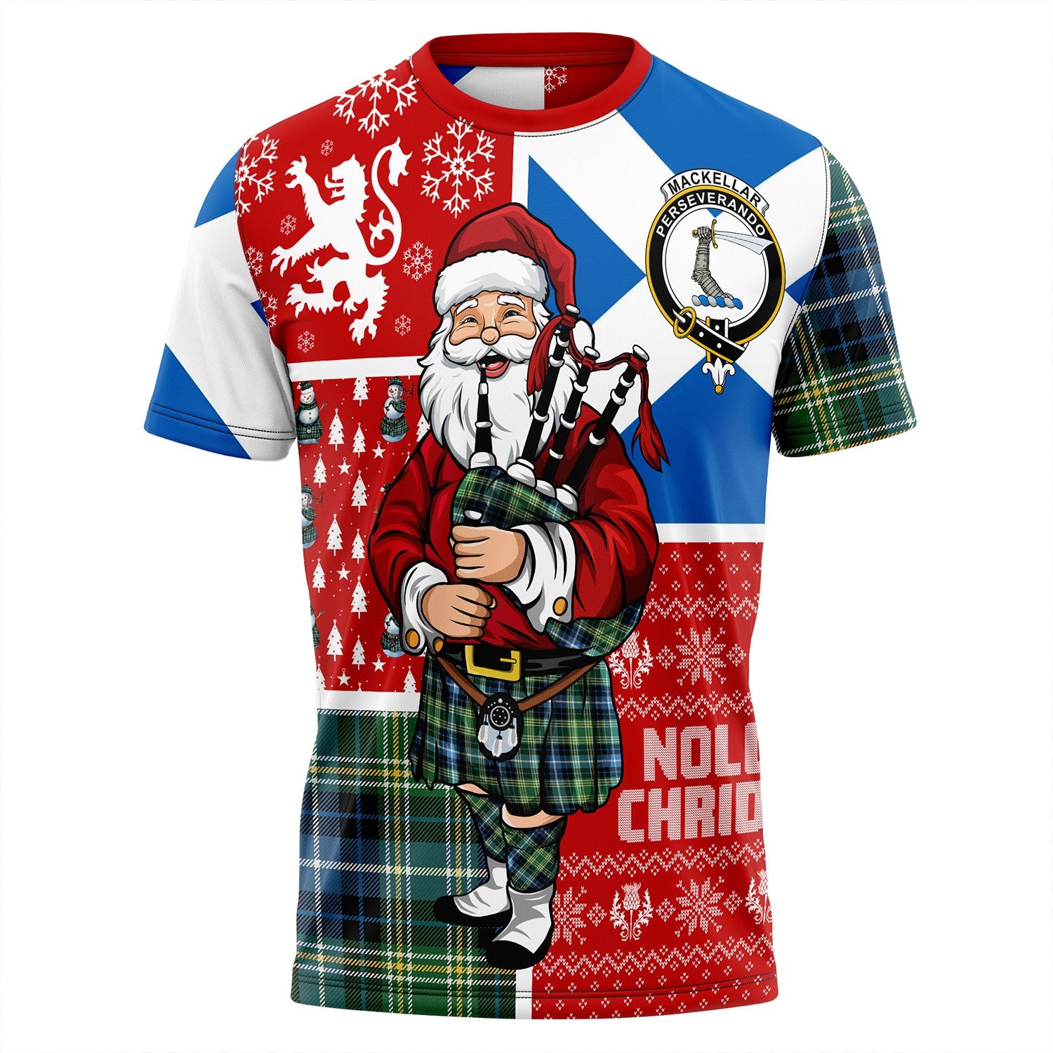 MacKellar Ancient Clan Badge Tartan T-Shirt Scotland Christmas Santa ...