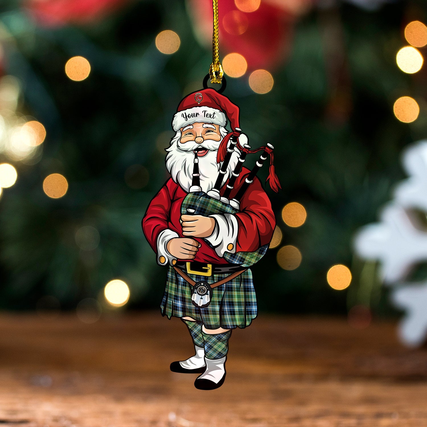 MacKellar Ancient Clan Badge Tartan Wood Acrylic Ornament Santa ...