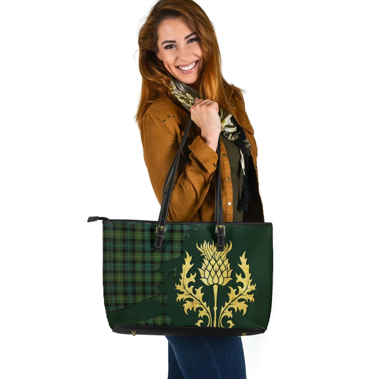 MacKenzie (Seaforth) Highland No 2 Ancient Tartan Leather Tote Bag ...