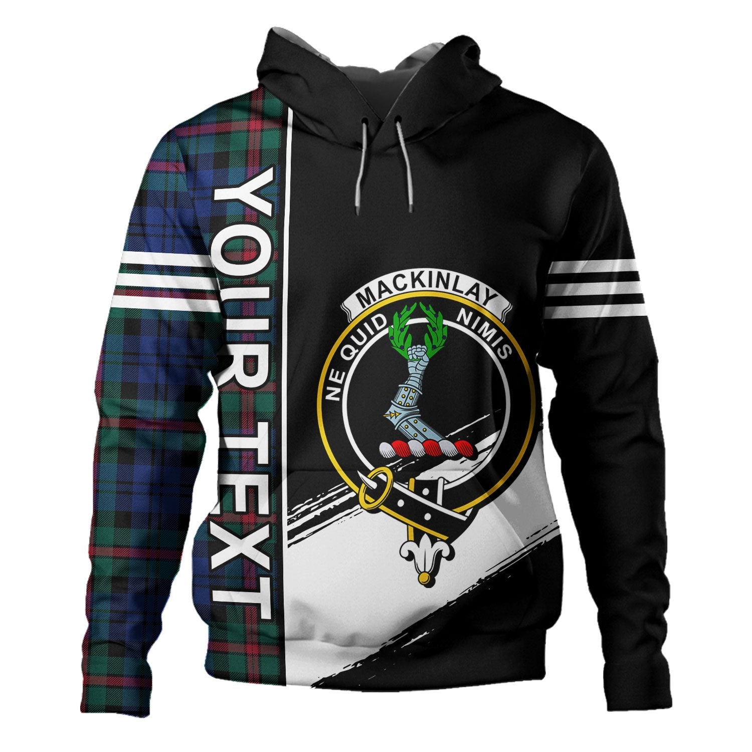 MacKinlay Modern Clan Badge Tartan Hoodie Quarter Style Personalized ...