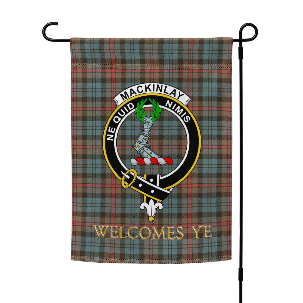 MacKinlay Weathered Clan Badge Tartan Garden Flag | Celticprime.com ...