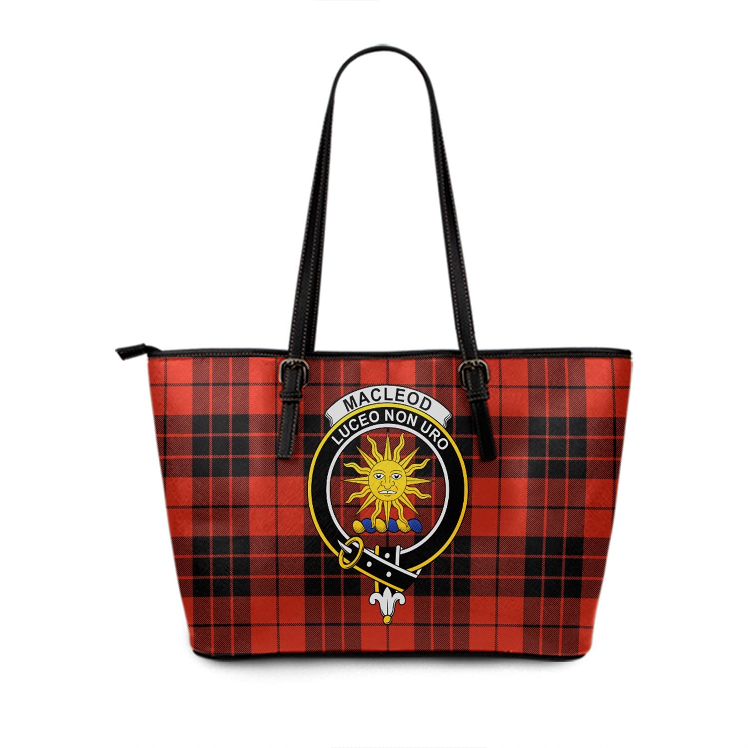 MacLeod of Raasay Ancient Clan Badge Tartan Leather Tote Bag ...