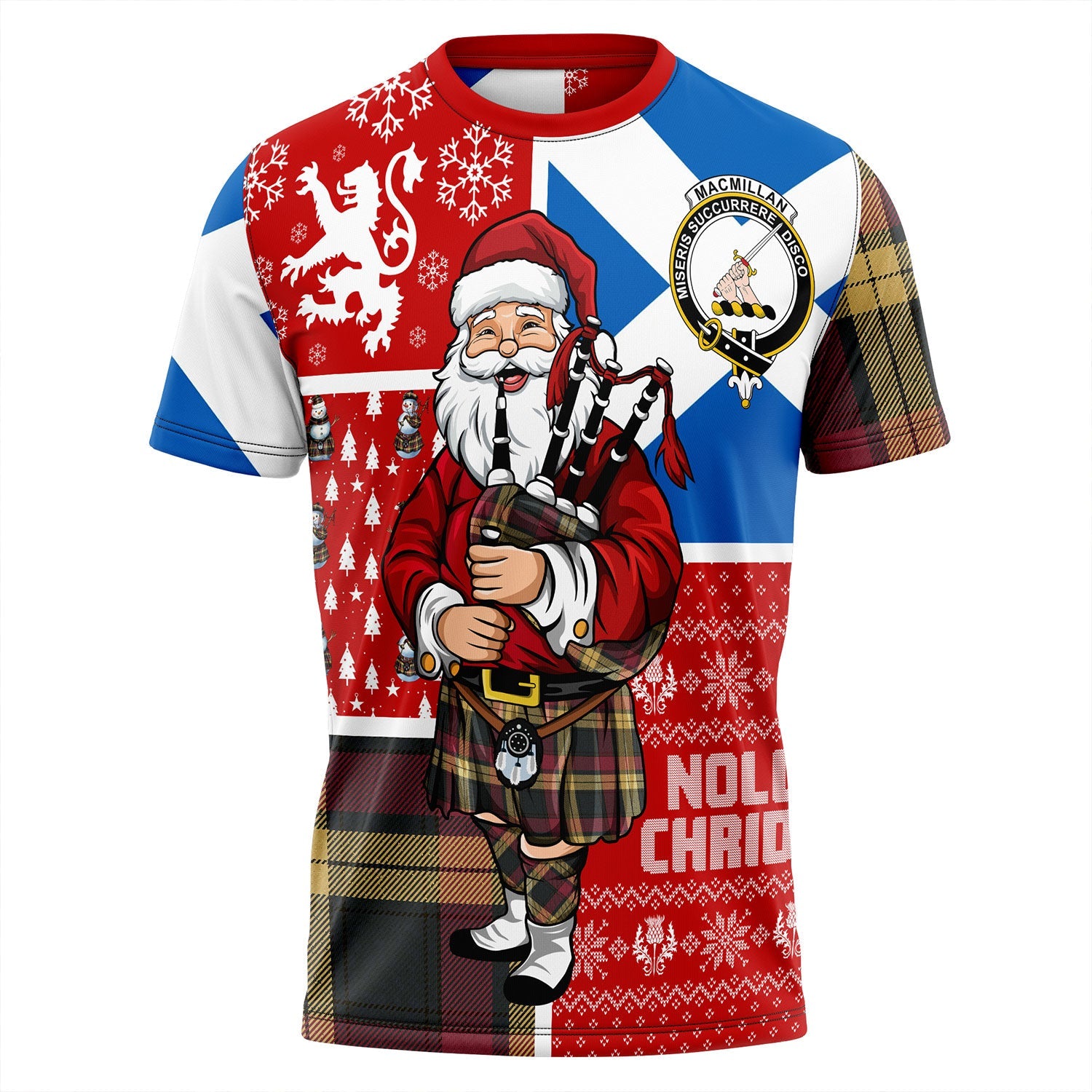 MacMillan Weathered Clan Badge Tartan T-Shirt Scotland Christmas Santa ...