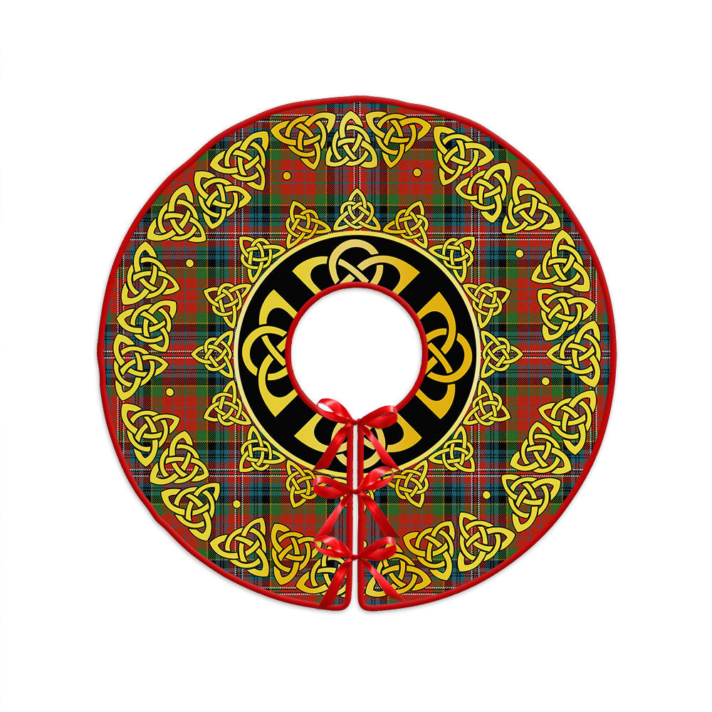 MacPherson Ancient Clan Badge Tartan Christmas Tree Skirt Golden Celtic ...