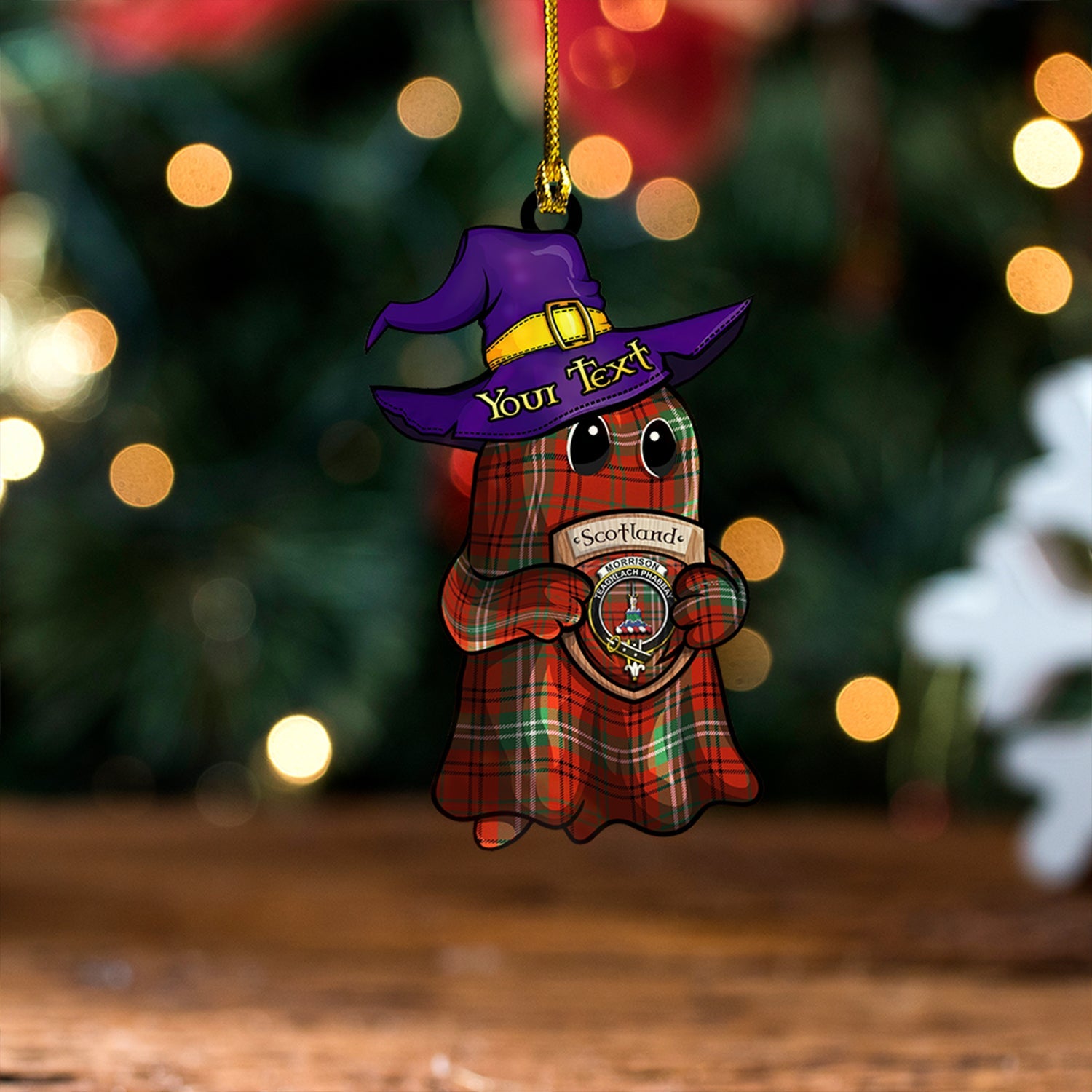Morrison Ancient Clan Badge Tartan Wood Acrylic Ornament Halloween ...